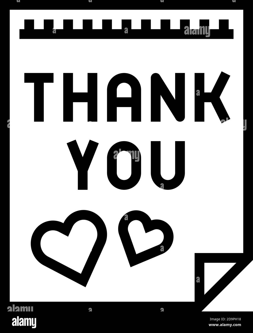 postcard thank you line icon vector illustration Stock Vector Image ...