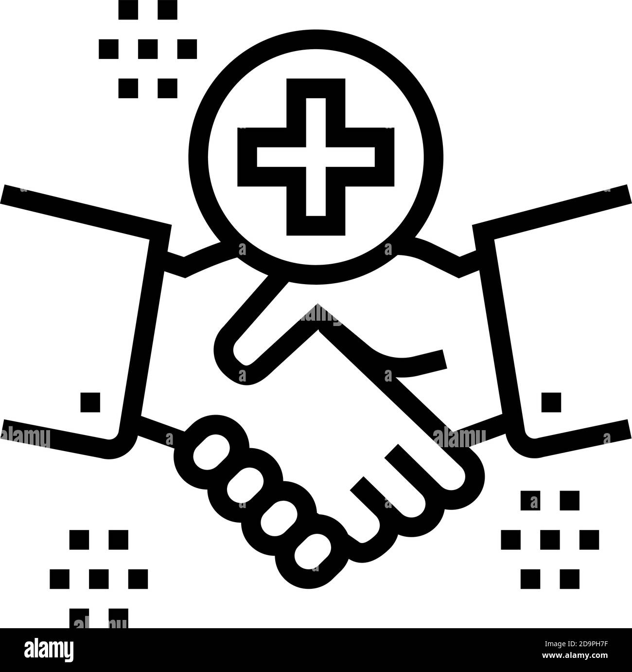 handshake thank you line icon vector illustration Stock Vector Image ...