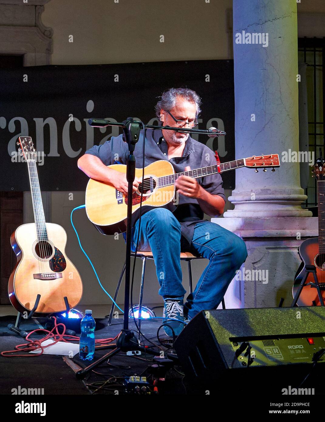 ERBUSCO,ITALY - AUGUST 27: exhibition live of the italian guitar player ...