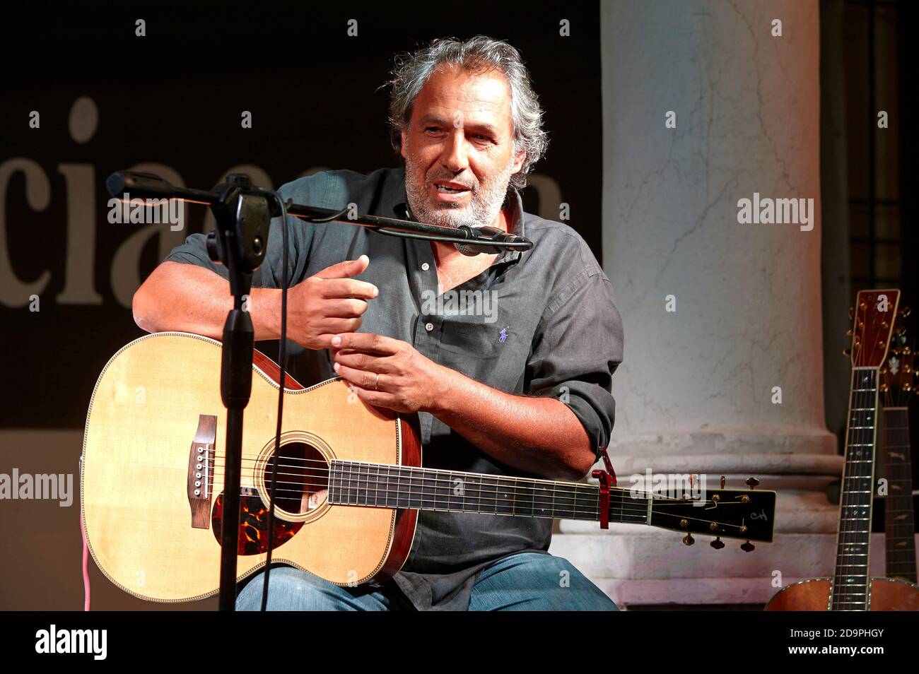 ERBUSCO,ITALY - AUGUST 27: exhibition live of the italian guitar player ...