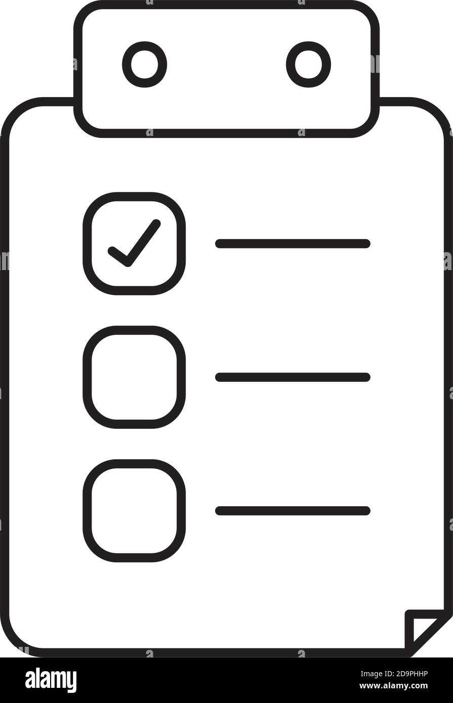 Check list symbol over white hi-res stock photography and images - Alamy