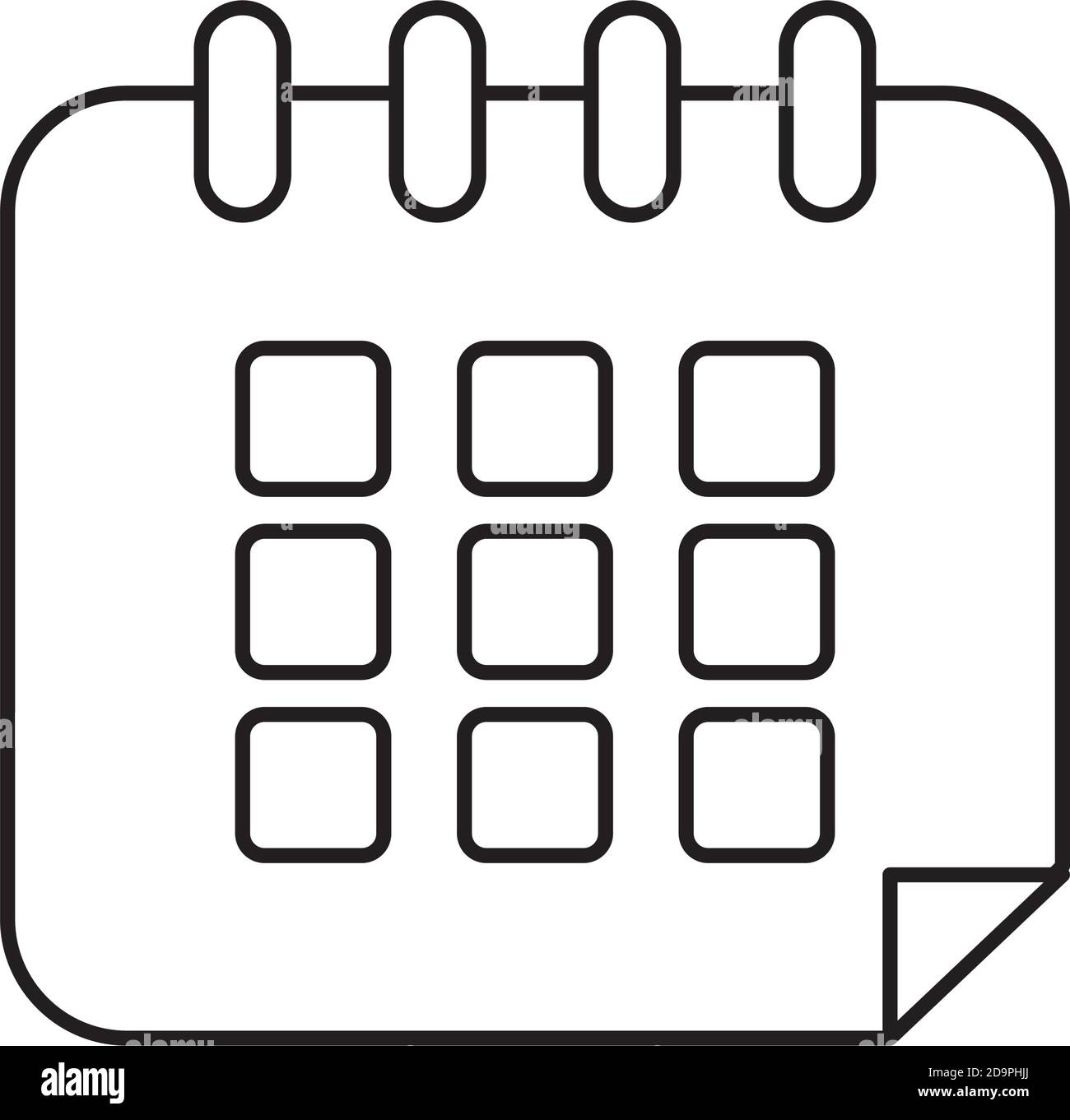 calendar planner icon over white background, line style, vector ...