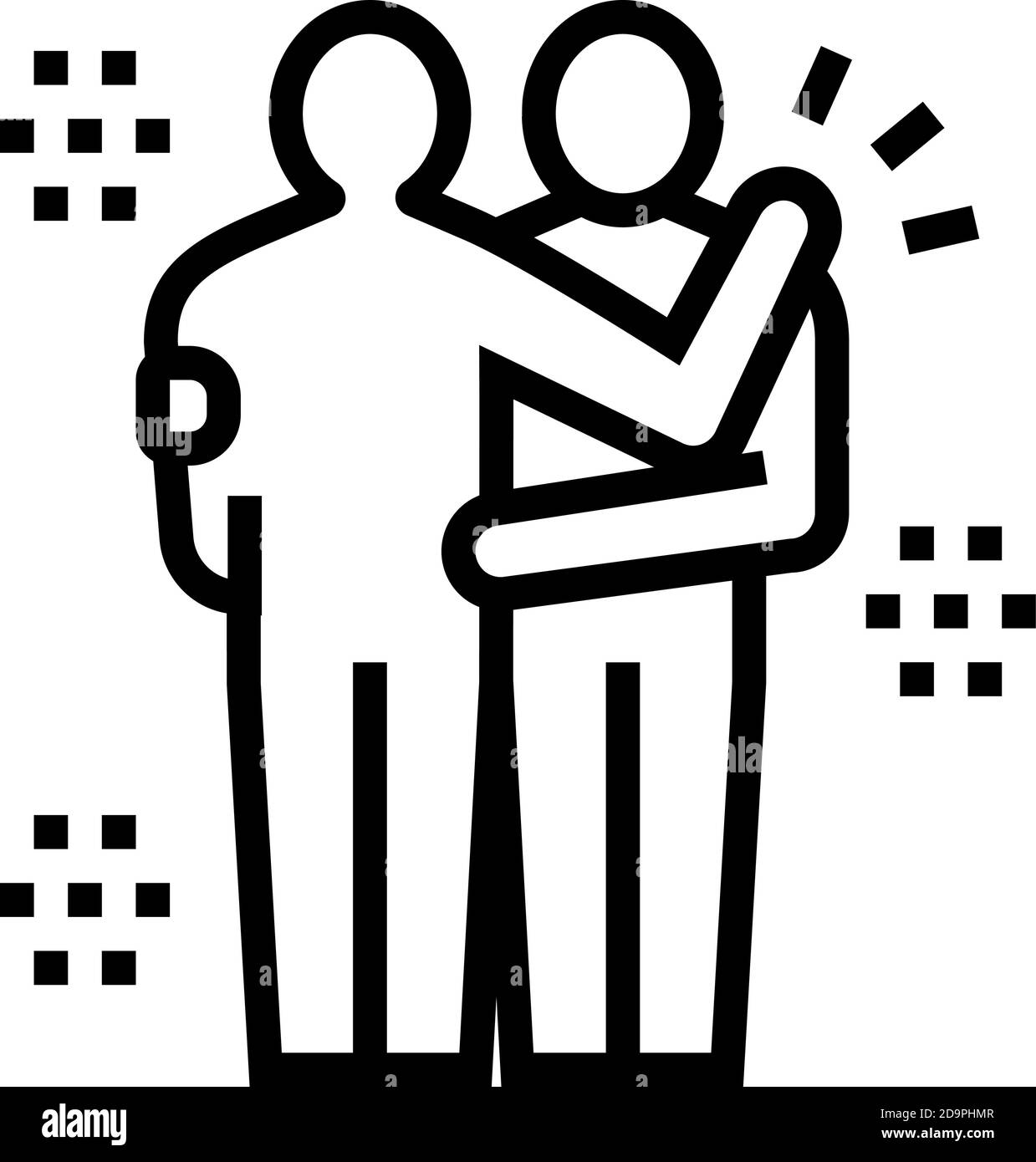 human hugs line icon vector illustration sign Stock Vector Image & Art ...