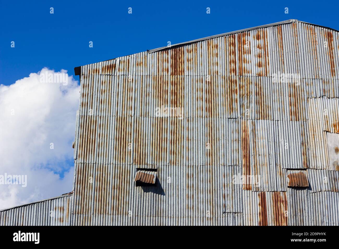 closeup old mill made of rusty galvanized iron Stock Photo - Alamy