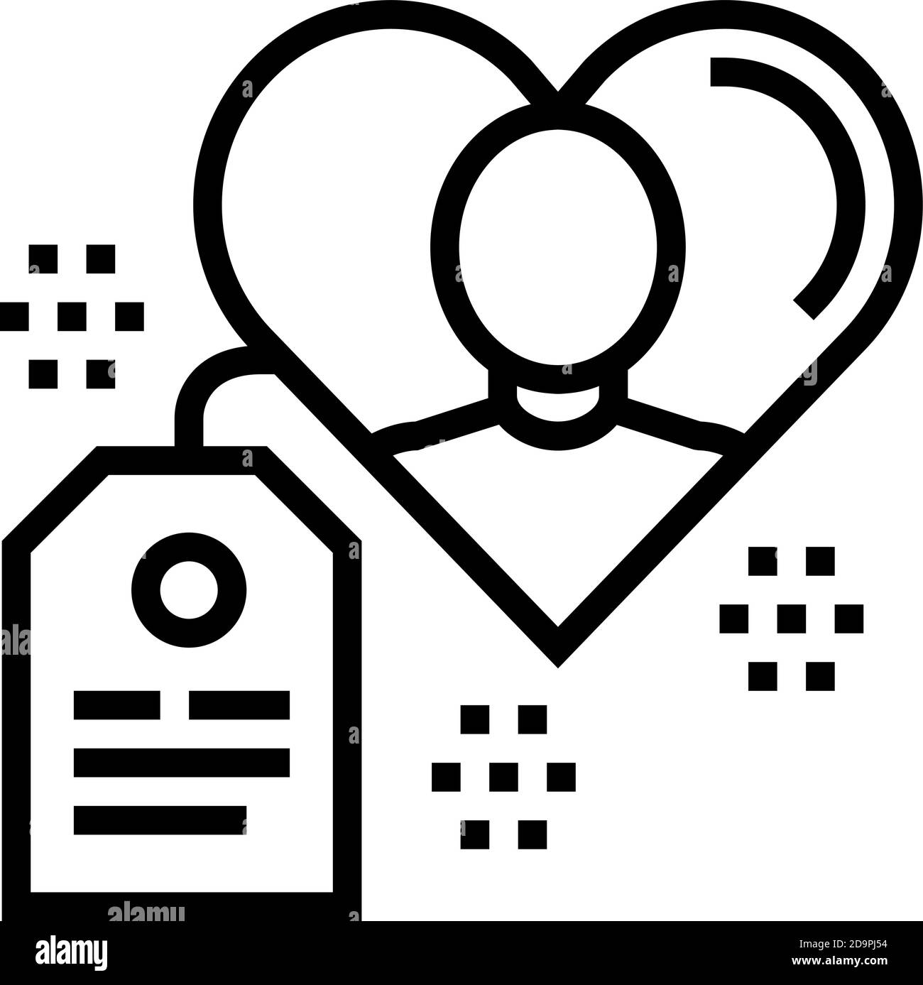 present with label for love human line icon vector illustration Stock ...