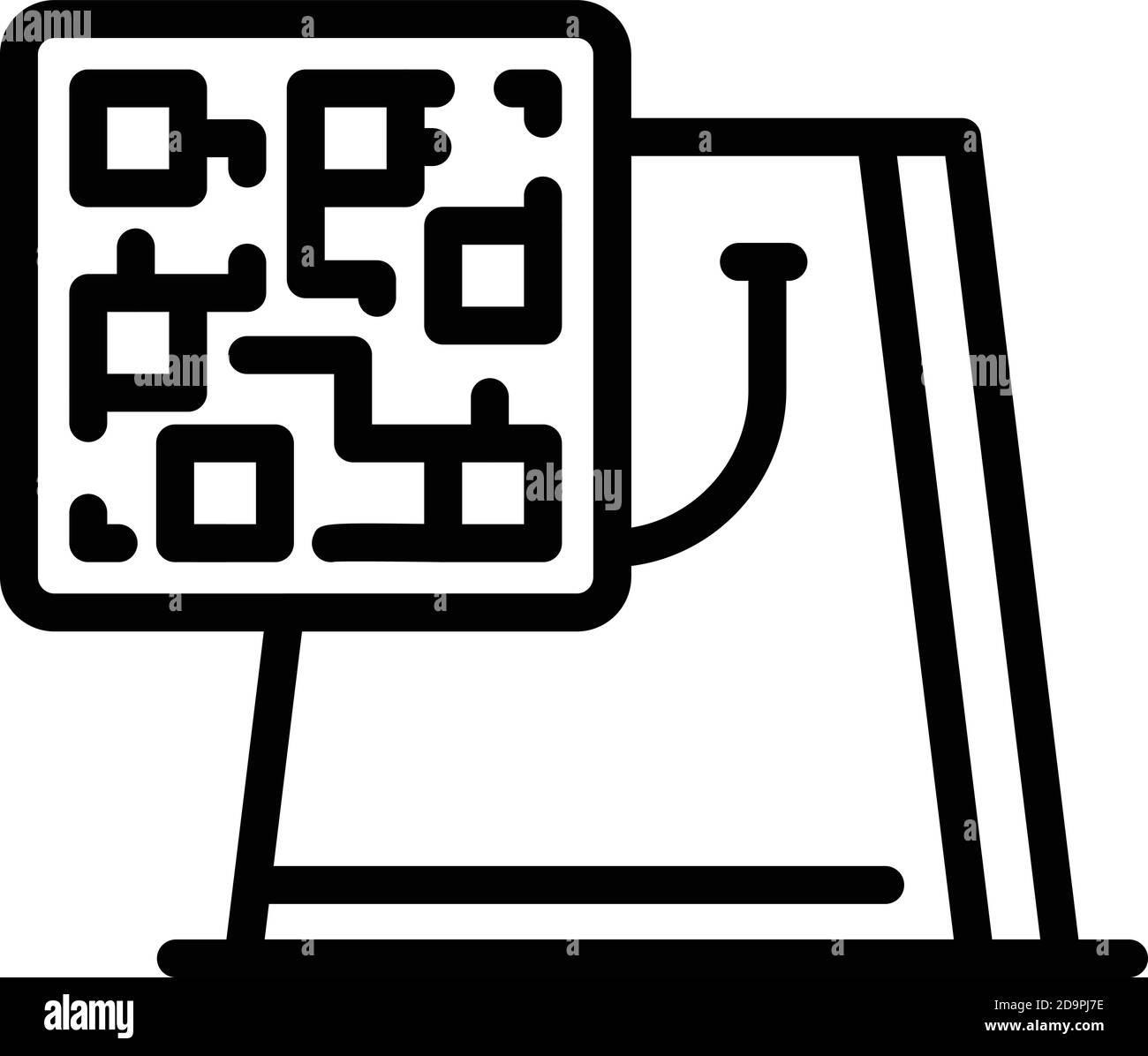 Shop qr code icon. Outline shop qr code vector icon for web design ...