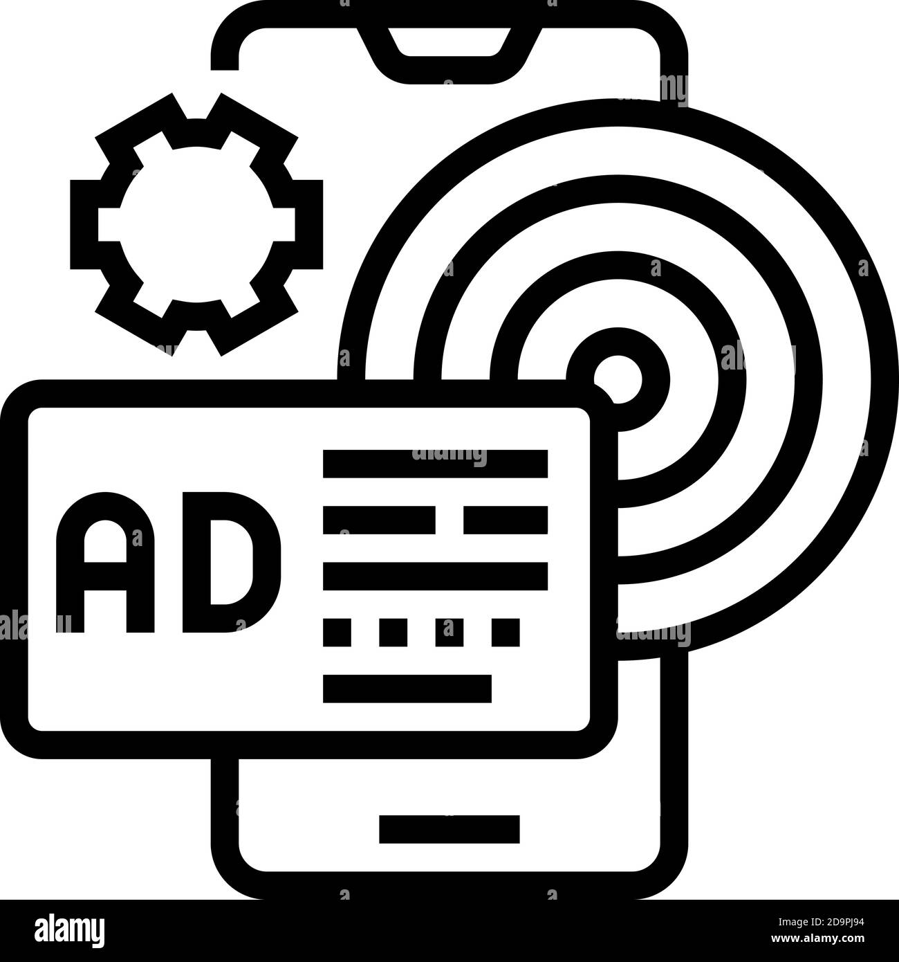 targeted advertising line icon vector illustration sign Stock Vector ...
