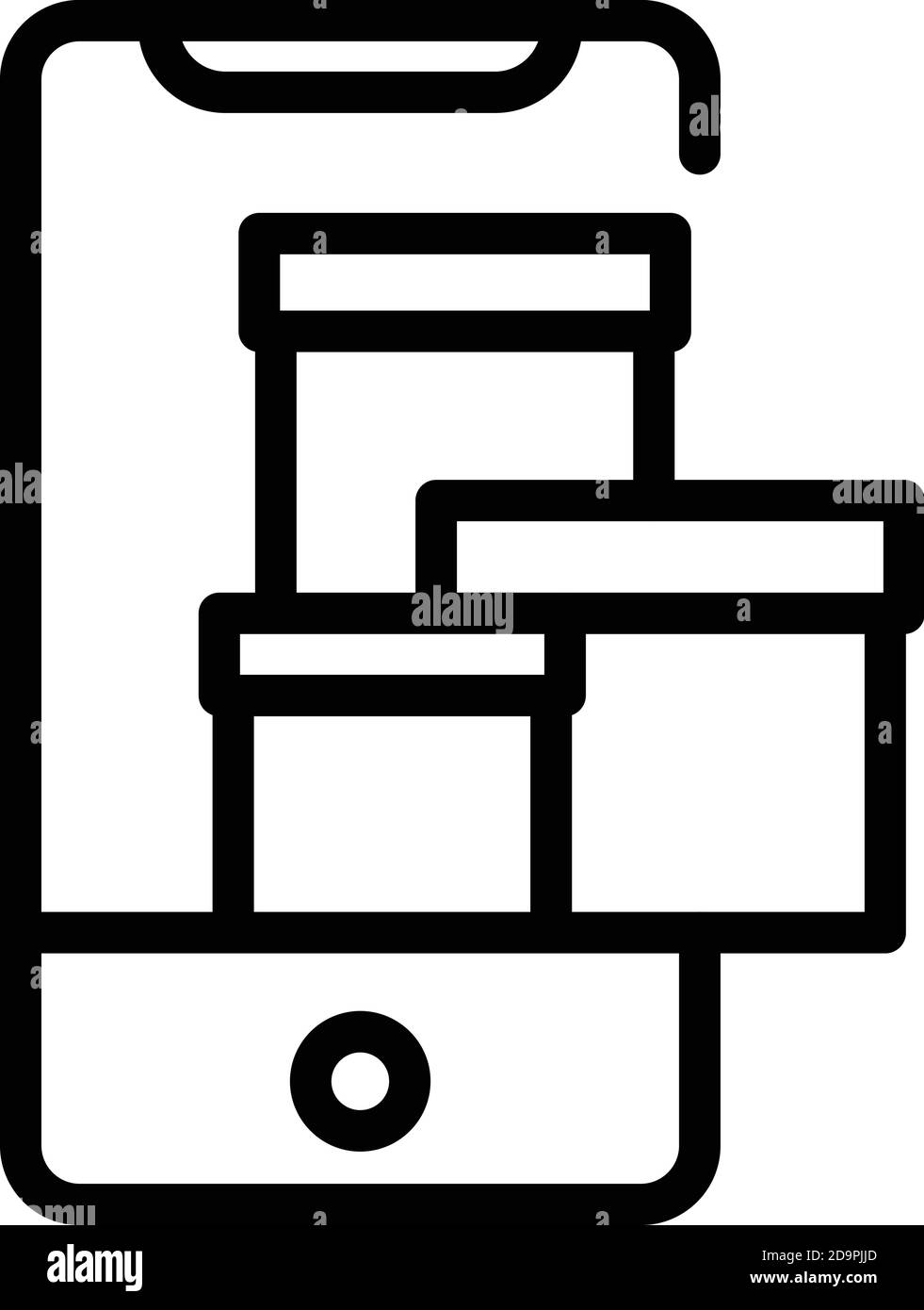 Cell shop store icon. Outline cell shop store vector icon for web ...