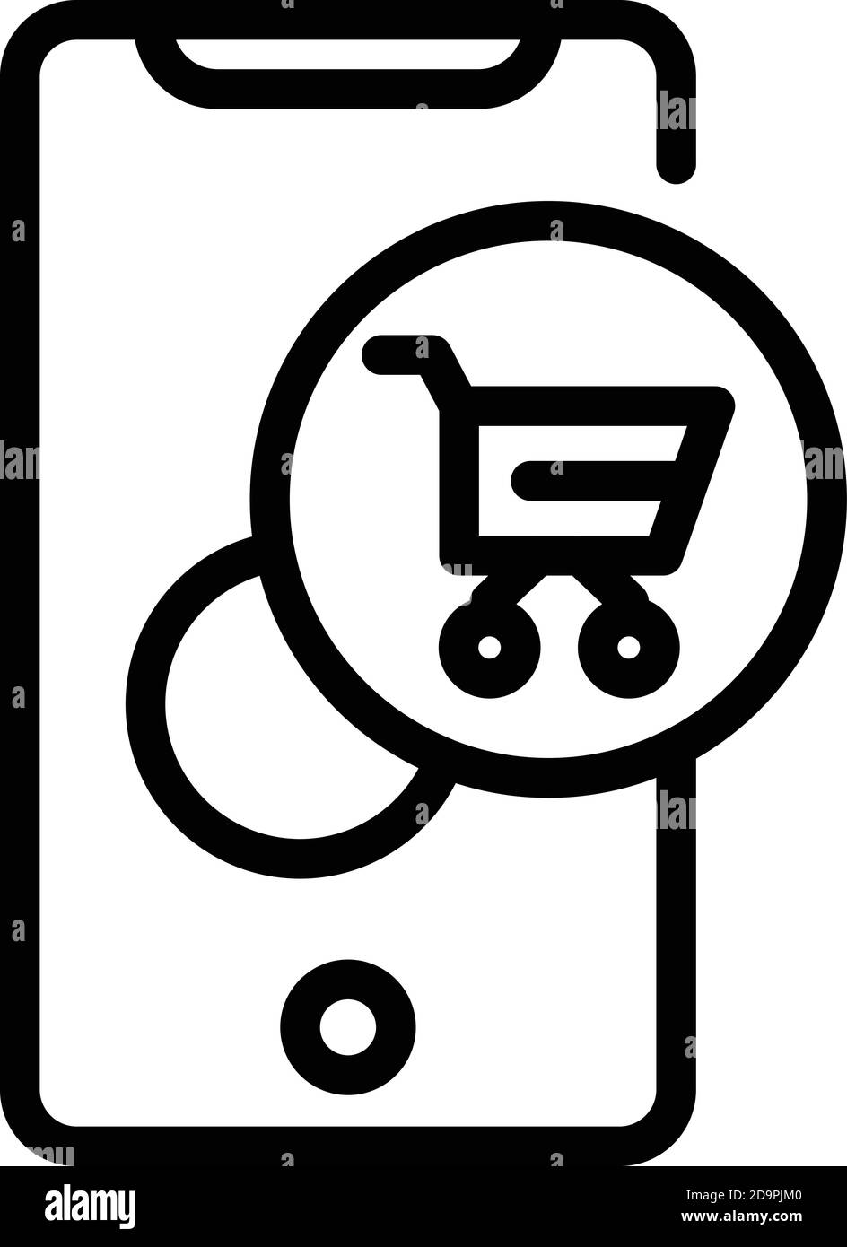 Shop mobile app icon. Outline shop mobile app vector icon for web ...