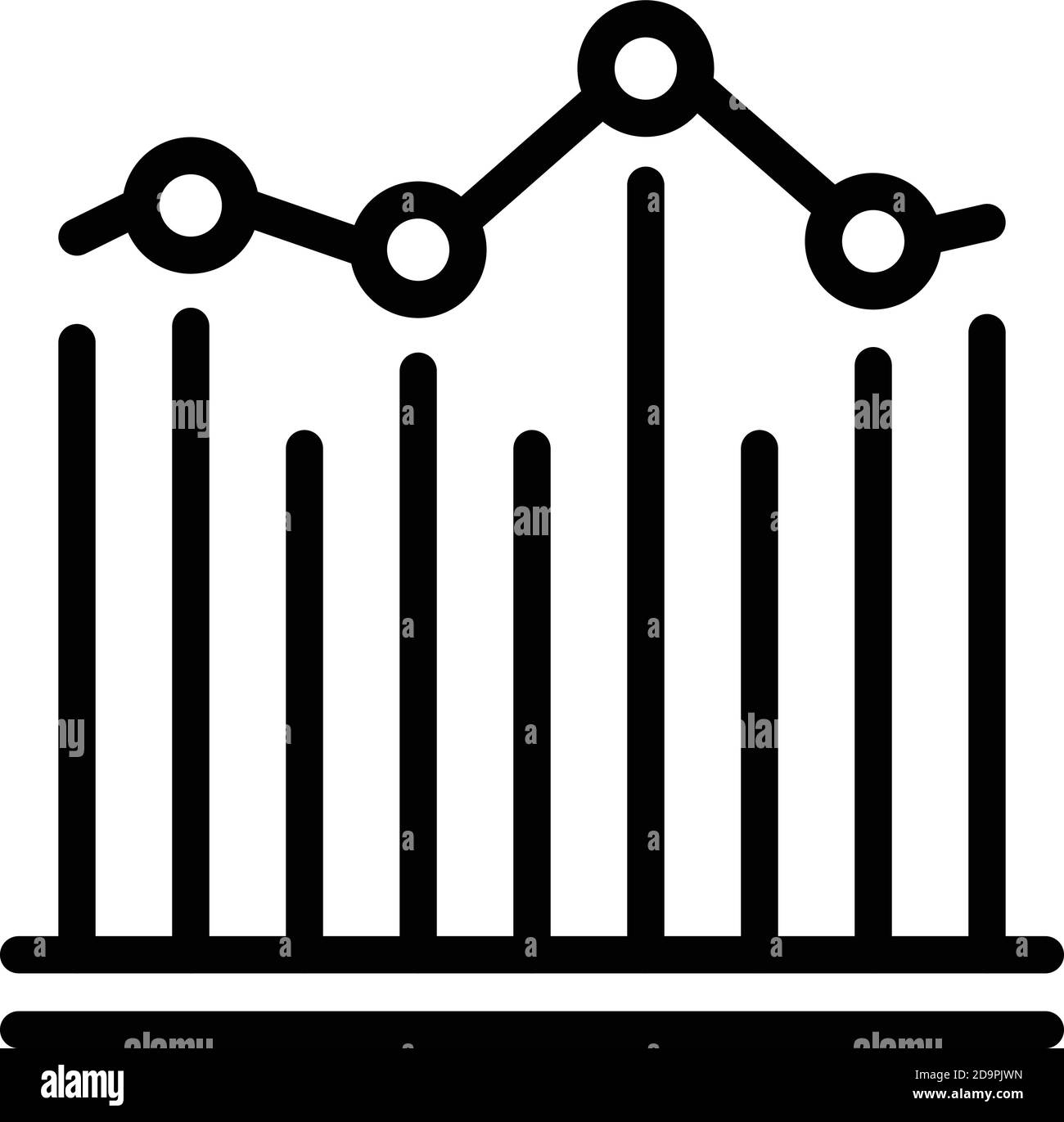 Results chart icon. Outline results chart vector icon for web design ...