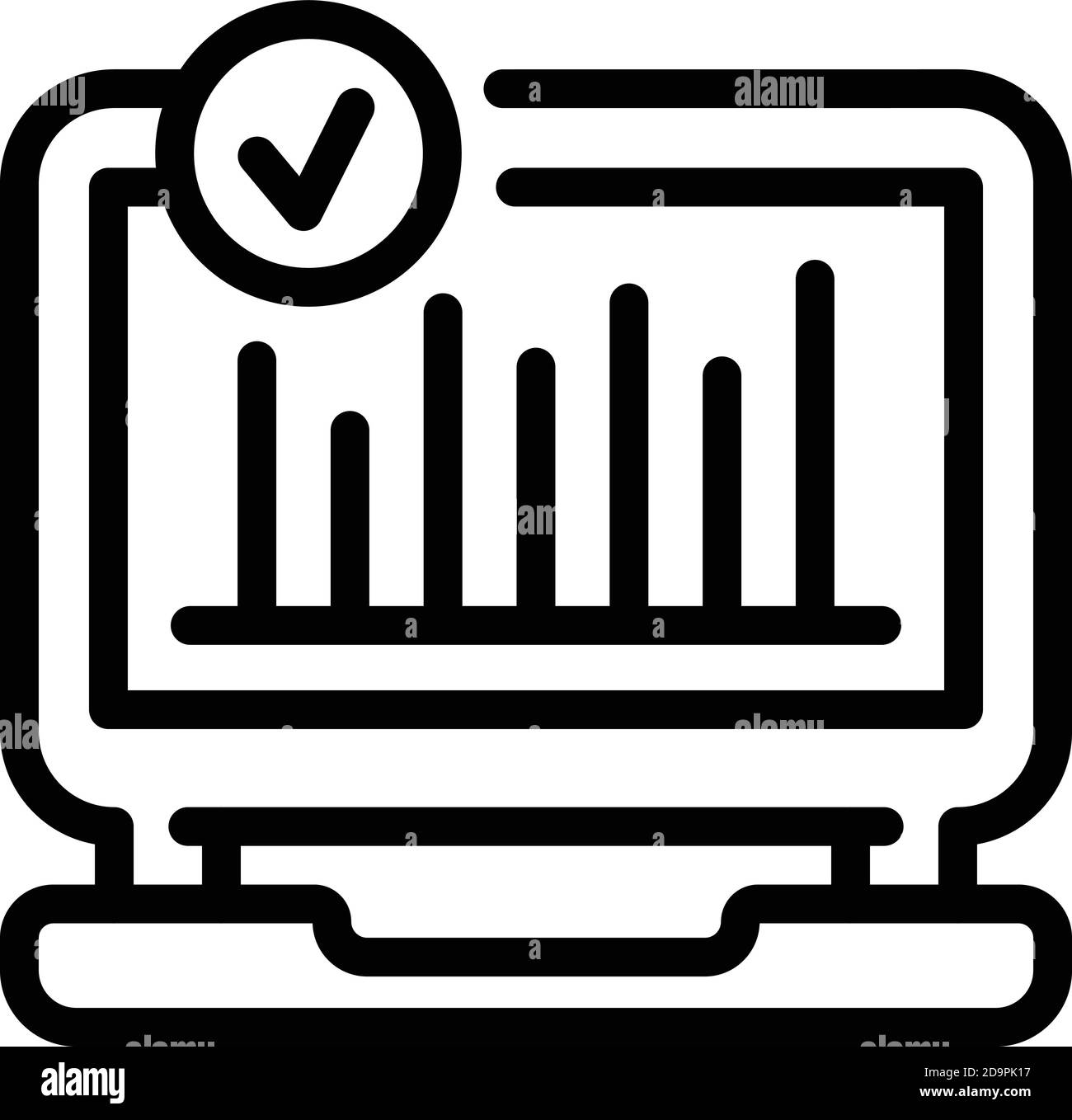 Done graph icon. Outline done graph vector icon for web design isolated ...