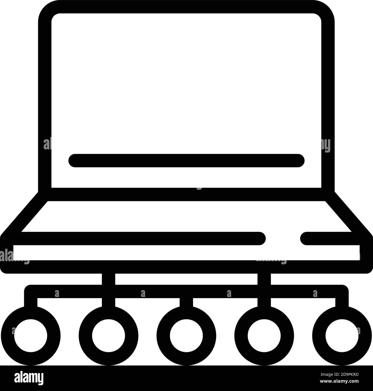 Computer training icon. Outline computer training vector icon for web ...