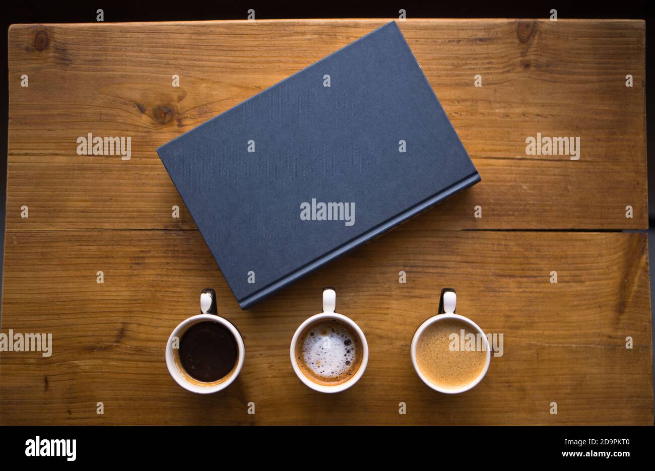 3 Espresso cups - macchiatto, espresso. Coffee shop photo. Coffee and a ...