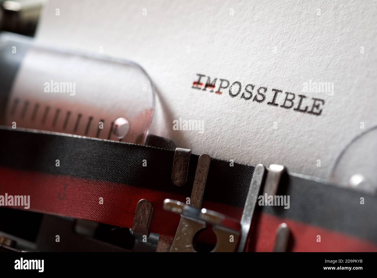 Impossible word written with a typewriter Stock Photo - Alamy