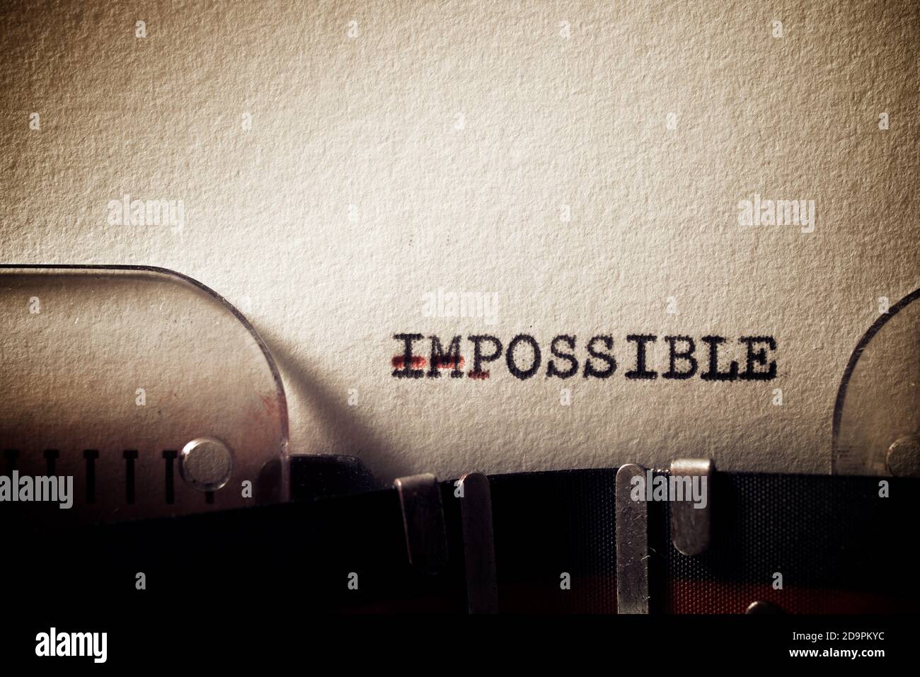 Impossible word written with a typewriter Stock Photo - Alamy