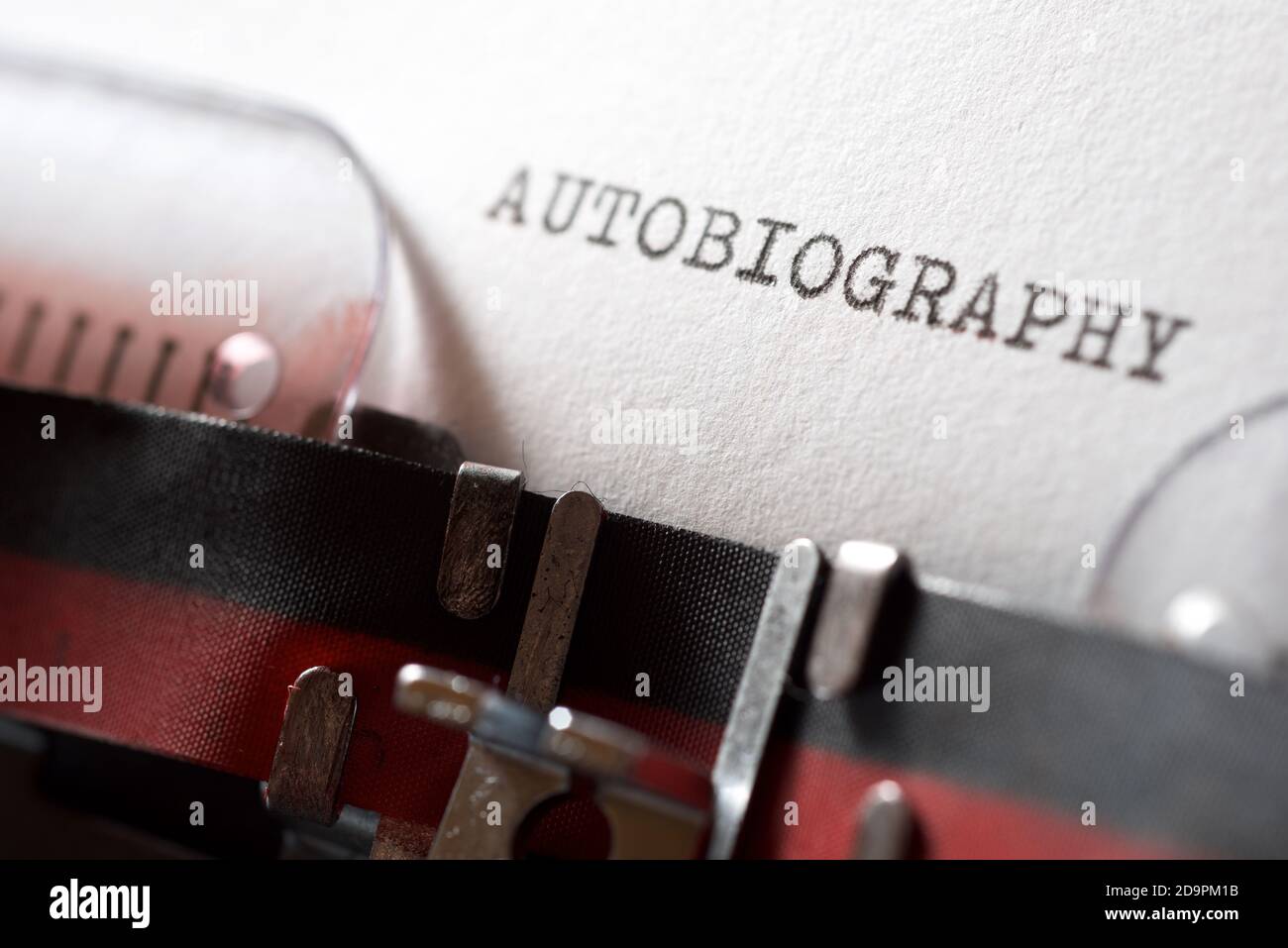 Autobiography word written with a typewriter Stock Photo - Alamy