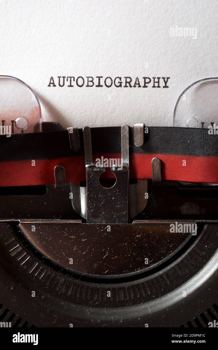 Autobiography word written with a typewriter Stock Photo - Alamy