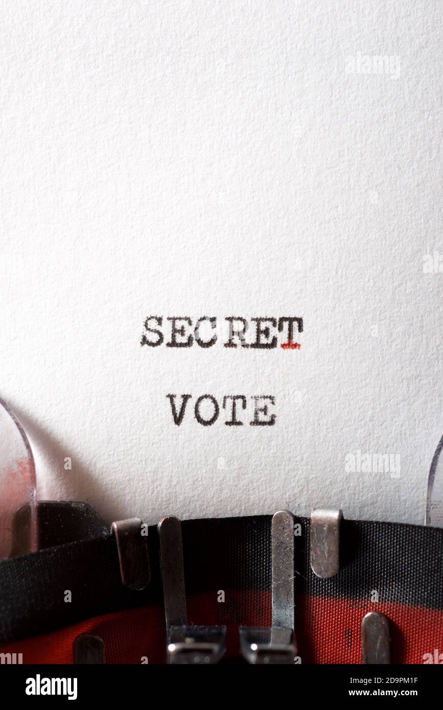 Secret vote written with a typewriter Stock Photo - Alamy