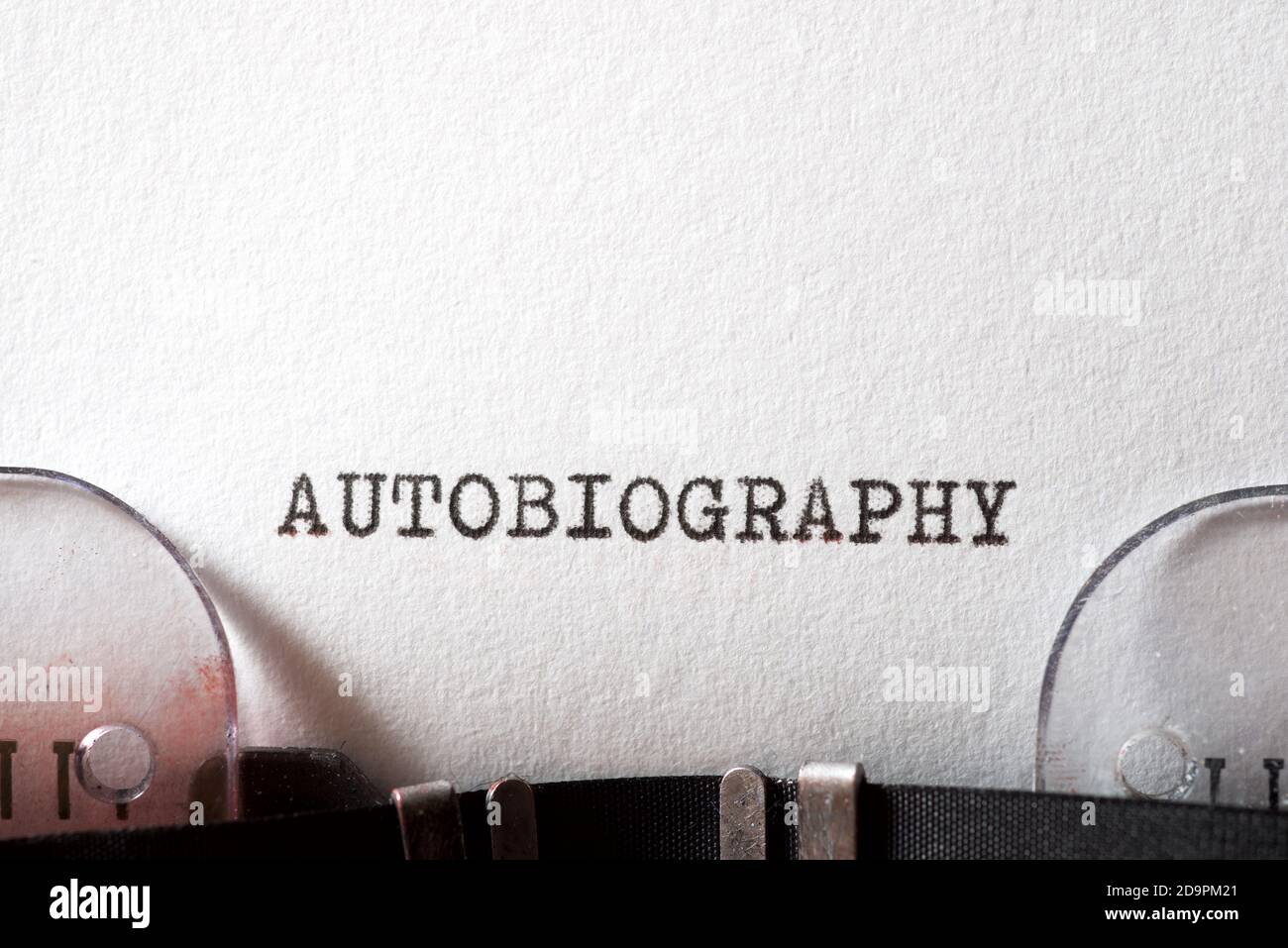 Autobiography word written with a typewriter Stock Photo - Alamy