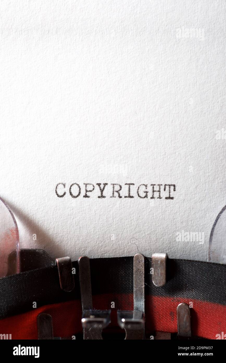 Copyright word written with a typewriter Stock Photo - Alamy