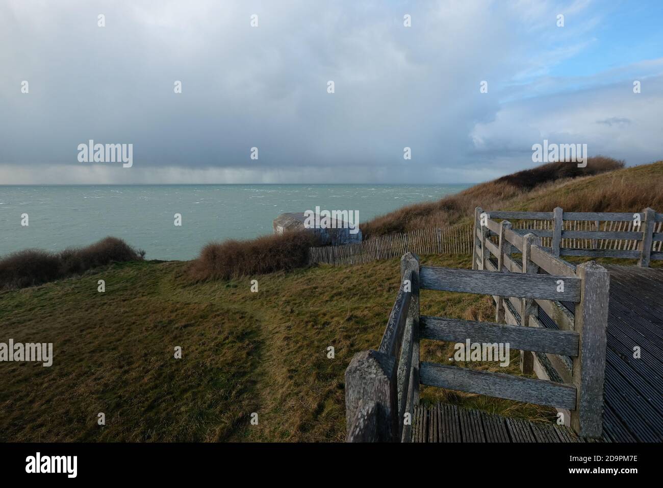 View from the cliff of Cap Gris-Nez (France) to the English Channel ...