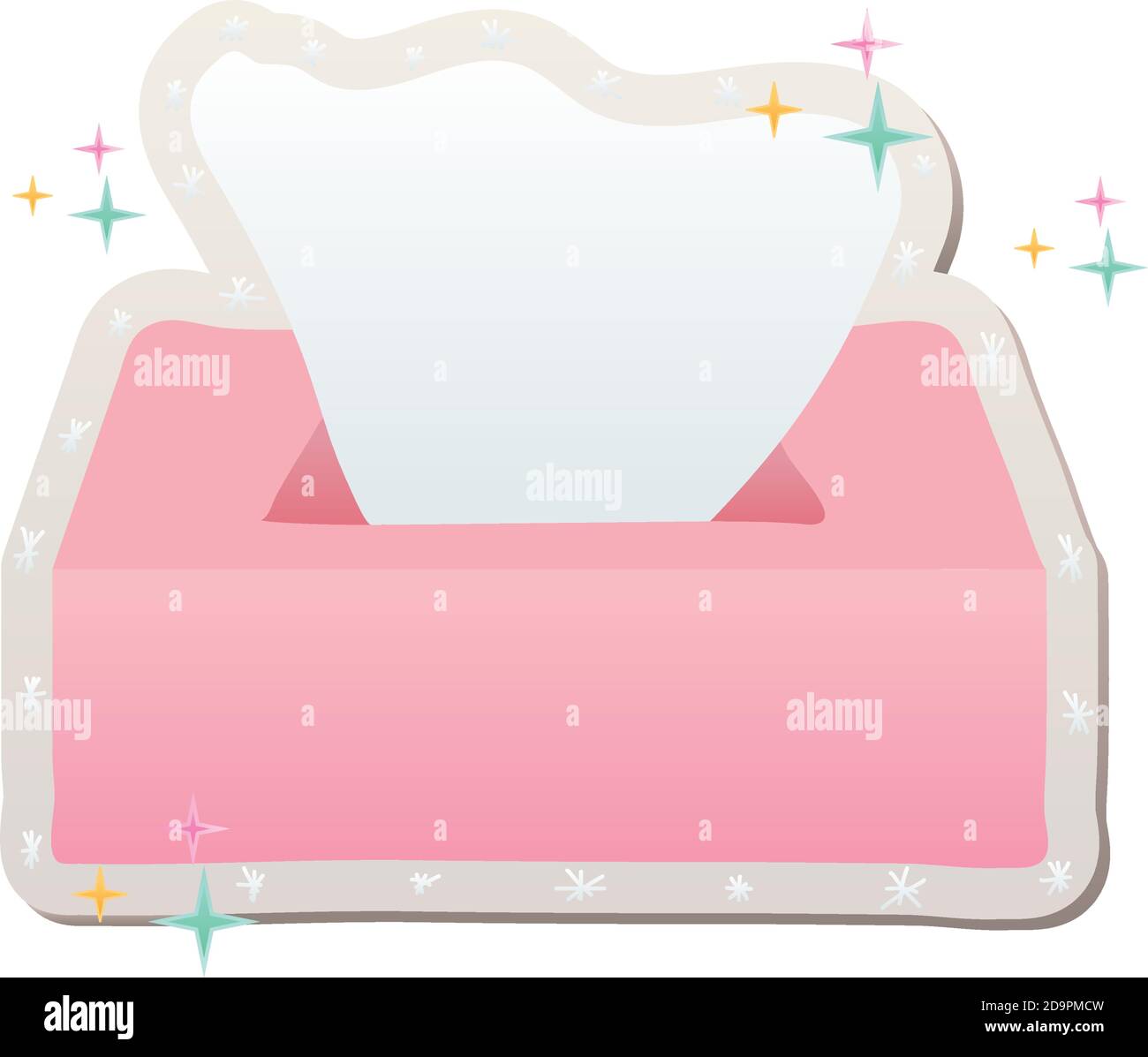 pink tissue box with one tissue stickers Stock Vector Image & Art - Alamy