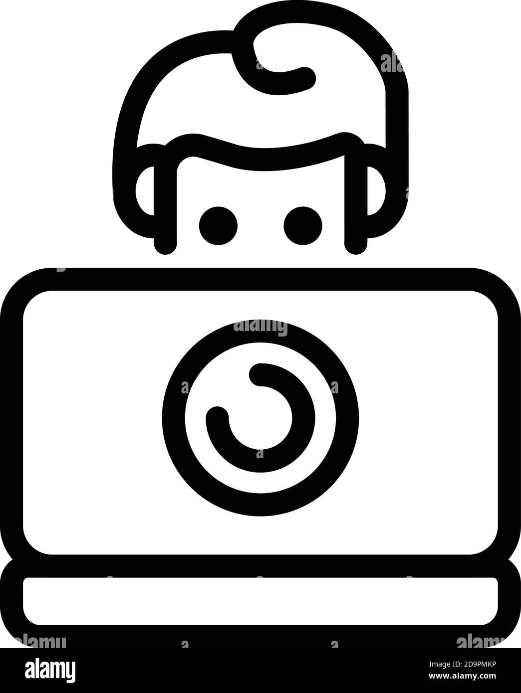 Live course student icon. Outline live course student vector icon for ...