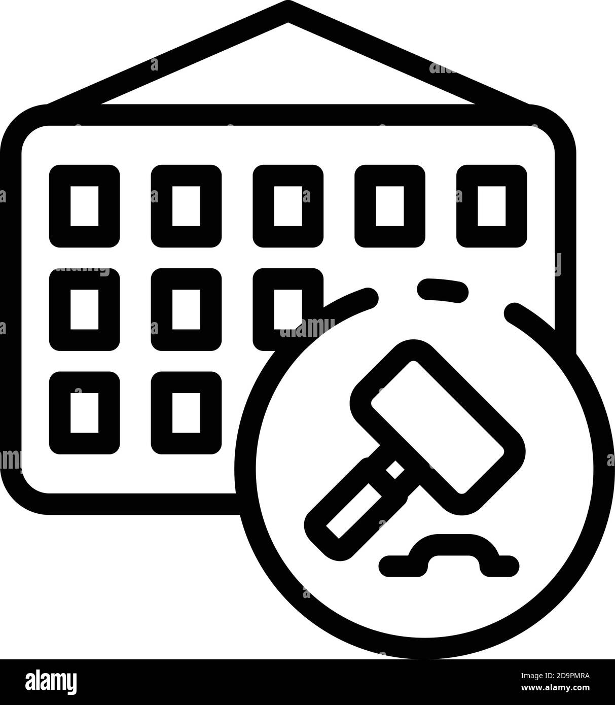 Auction building icon. Outline auction building vector icon for web ...