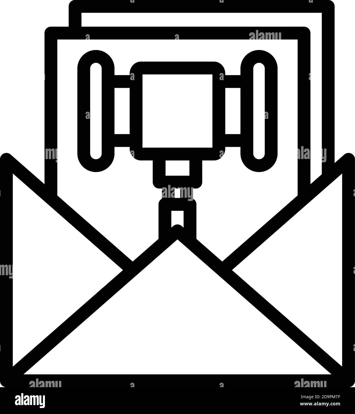Auction envelope icon. Outline auction envelope vector icon for web ...