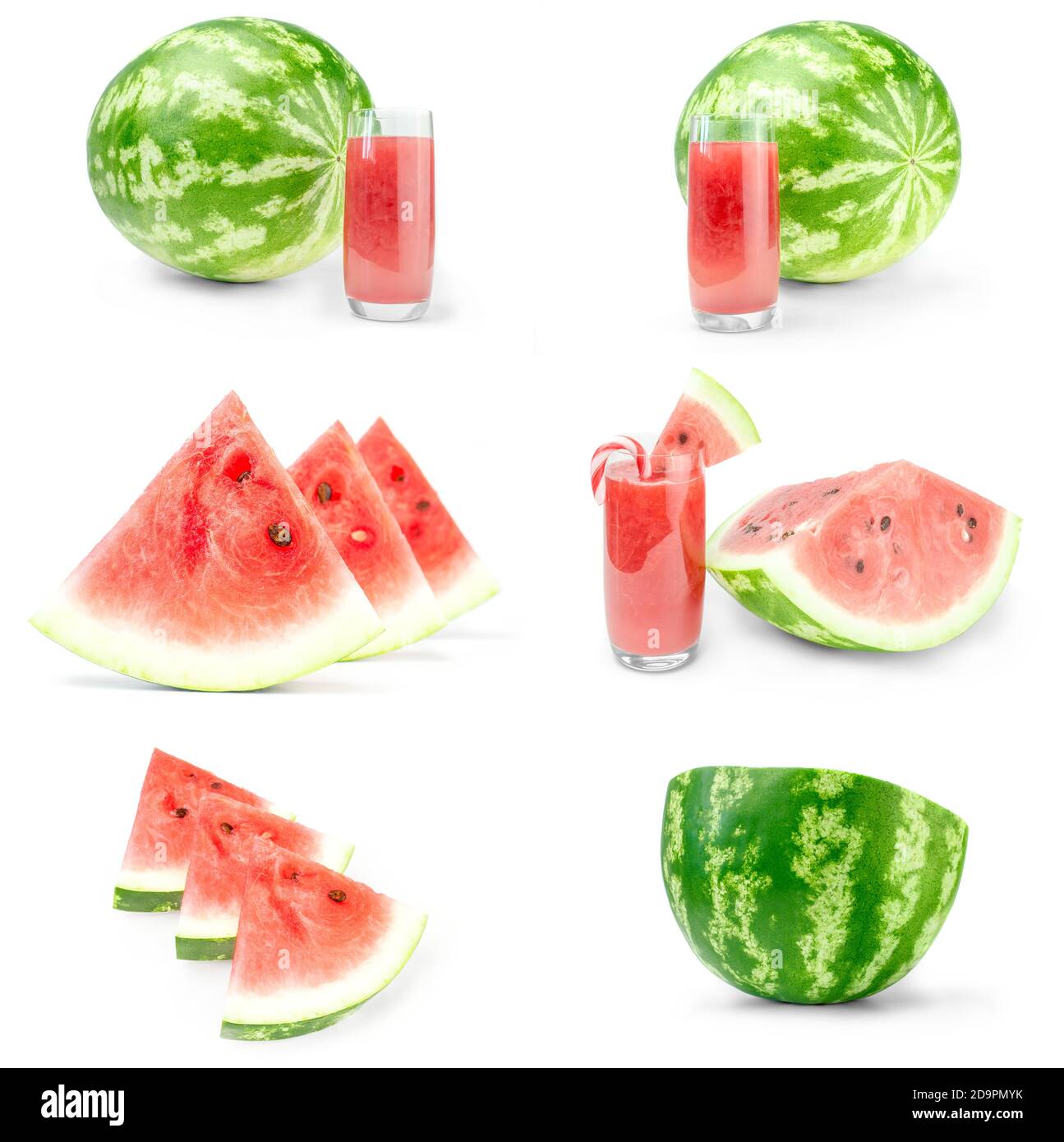 Collage of Sweet watermelon on white Stock Photo - Alamy