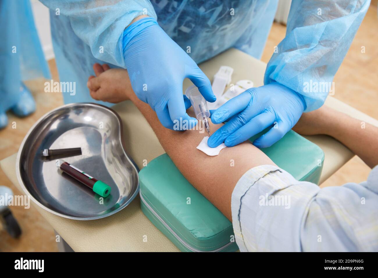 Nurse taking blood sample to make a test in laboratory Stock Photo - Alamy