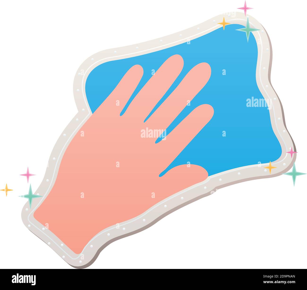 hand cleaning stickers with dishcloth Stock Vector Image & Art - Alamy