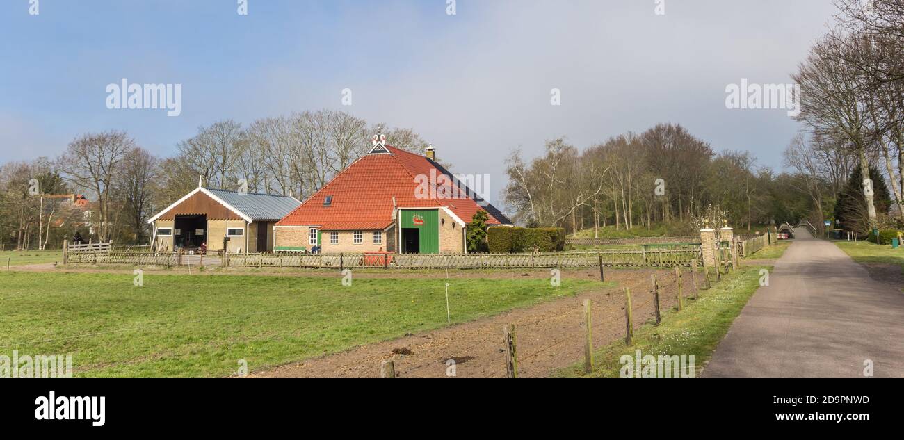 Panorama of a traditional dutch farm in Wildemerk, Netherlands Stock ...