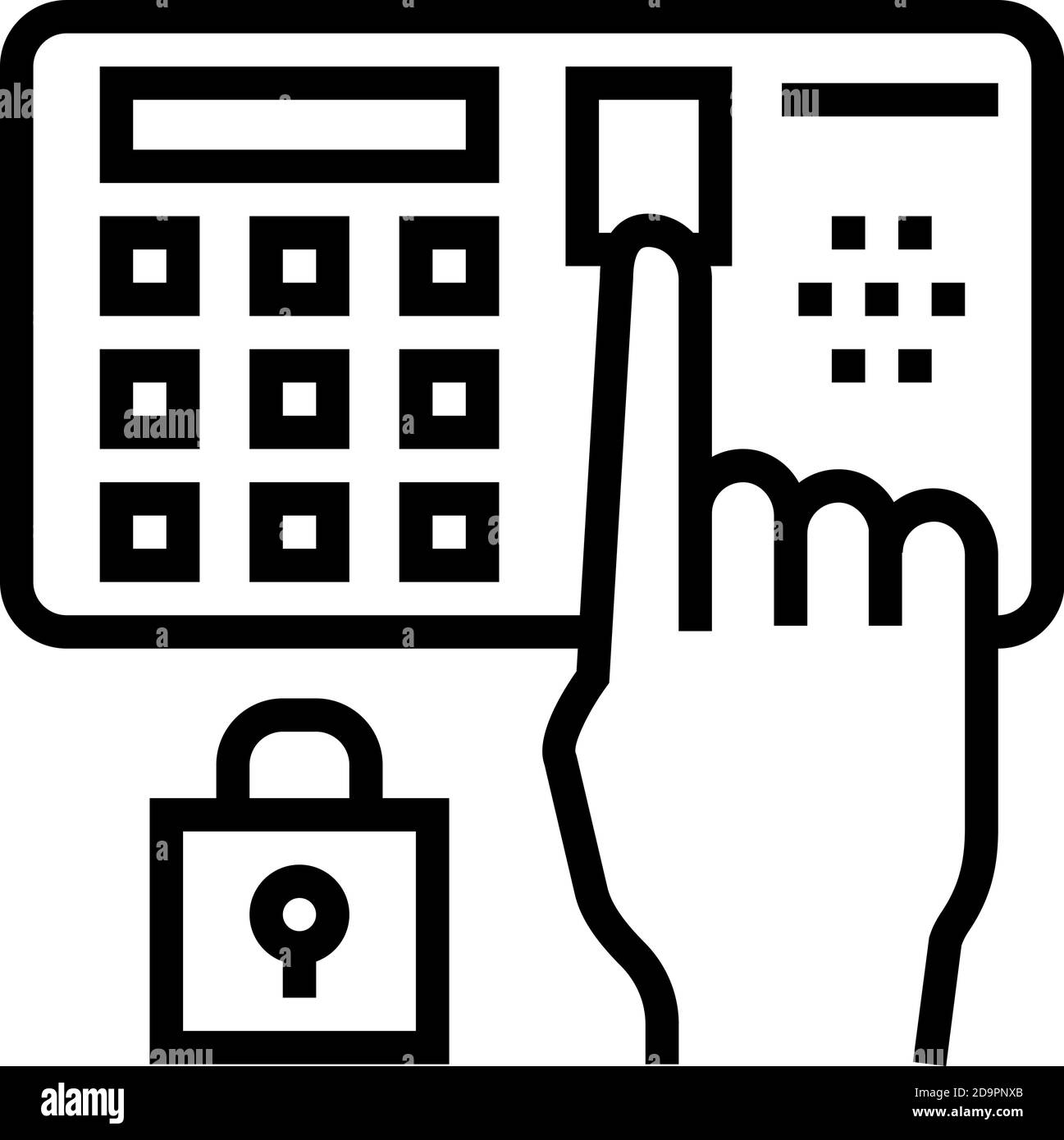 password entry safe device line icon vector illustration Stock Vector ...