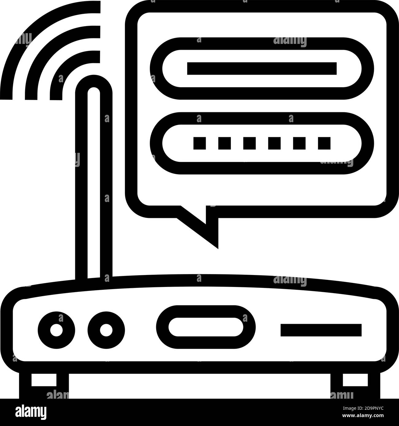 wifi router password line icon vector illustration Stock Vector Image ...