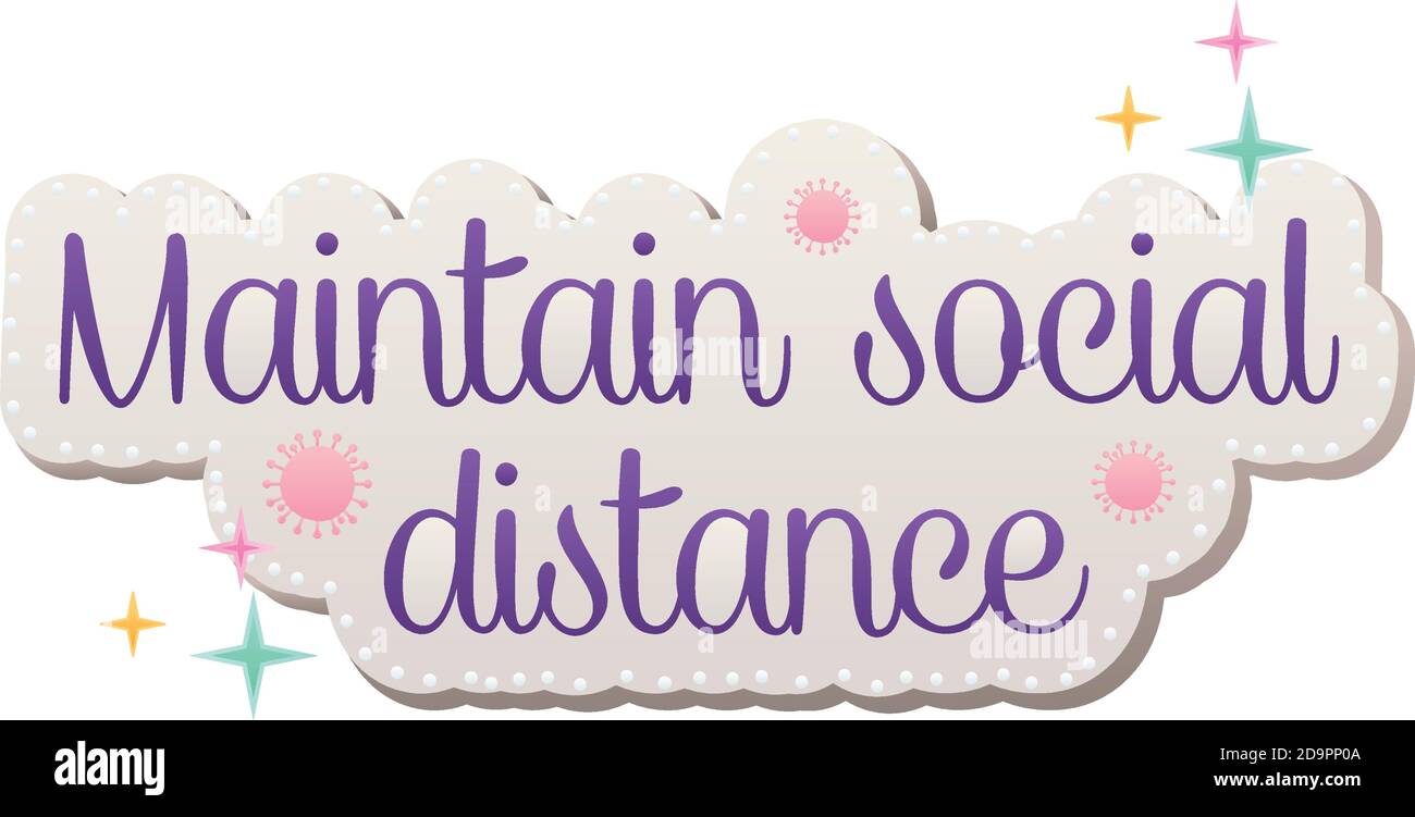 maintain social distance lettering covid19 pandemic stickers Stock ...