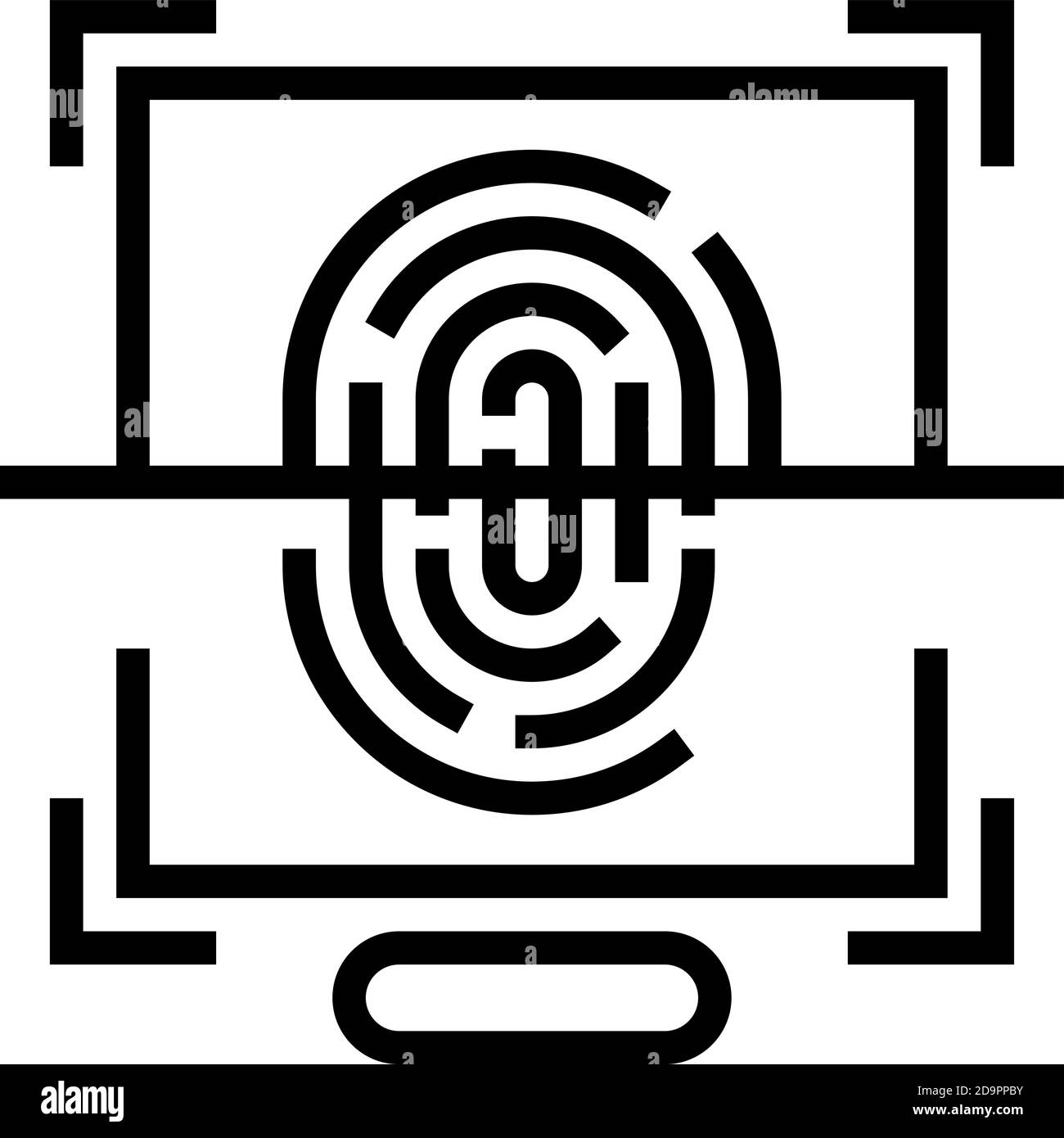 fingerprint access line icon vector illustration sign Stock Vector ...