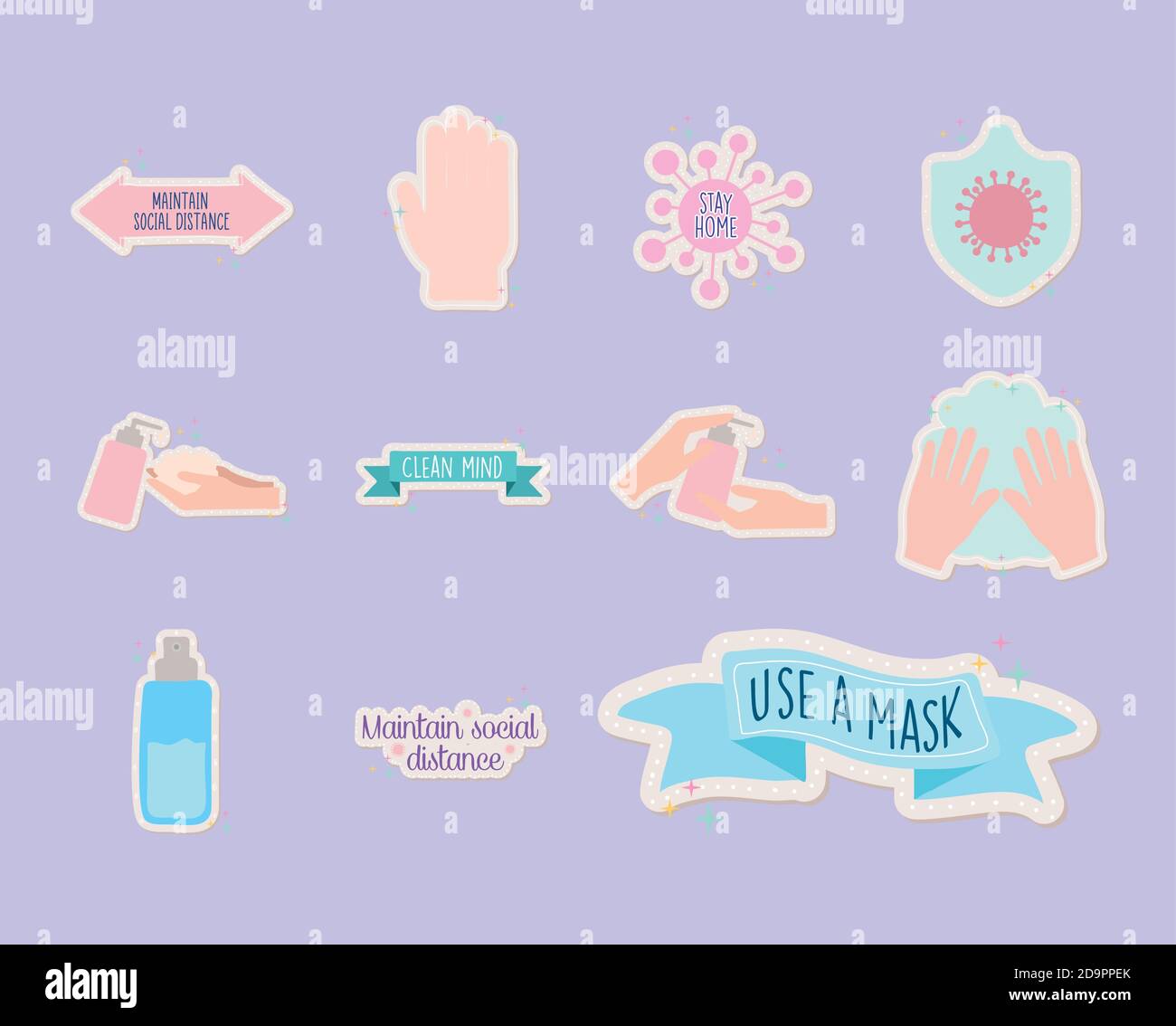 icon group of covid19 pandemic stickers Stock Vector Image & Art - Alamy