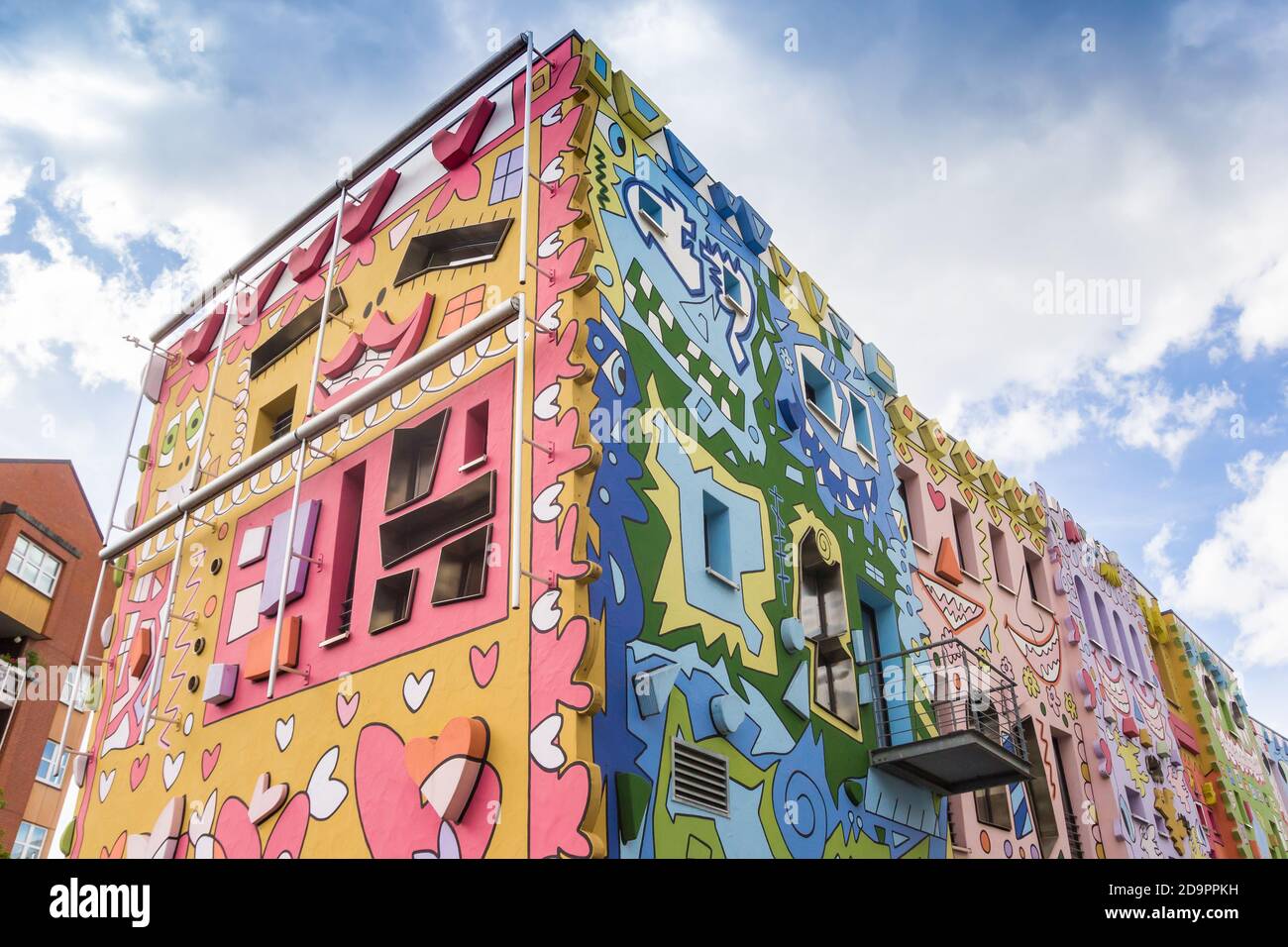 Top of the colorful Happy Rizzi house in Braunschweig, Germany Stock ...