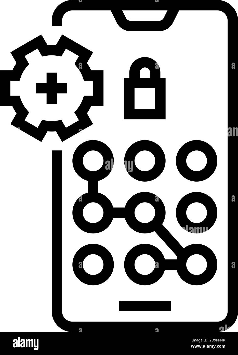 Screen Lock Password Line Icon Vector Illustration Stock Vector Image And Art Alamy