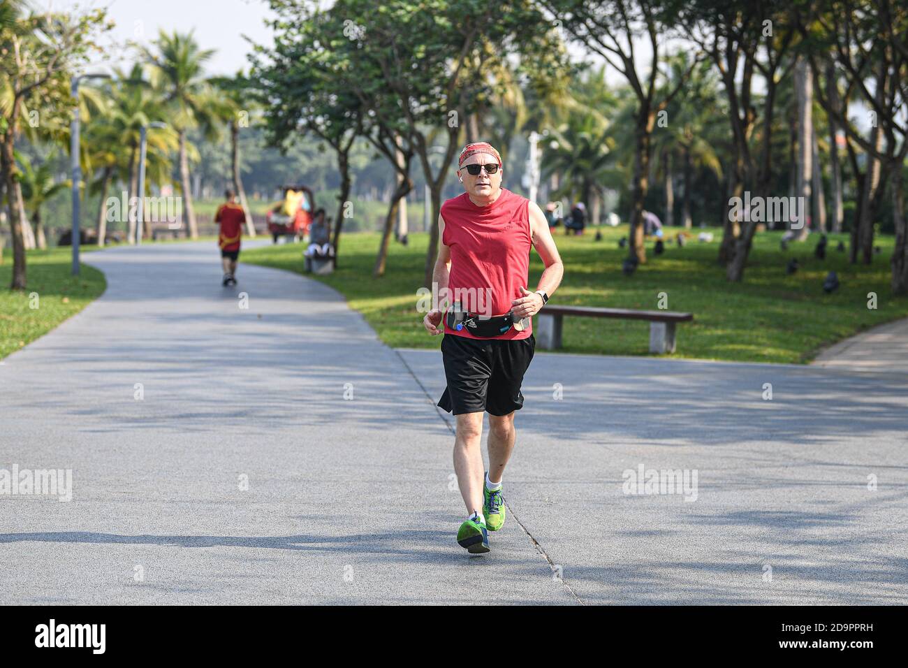 Haikou, China's Hainan Province. 7th Nov, 2020. A man runs at Evergreen ...