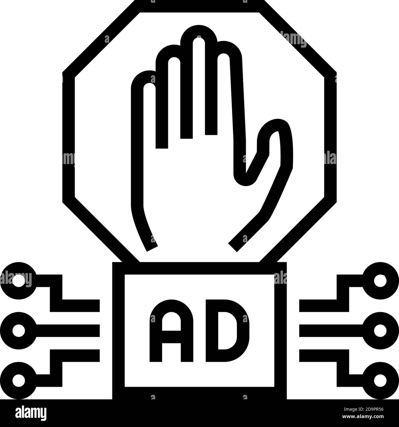 advertisement block technology line icon vector illustration Stock ...