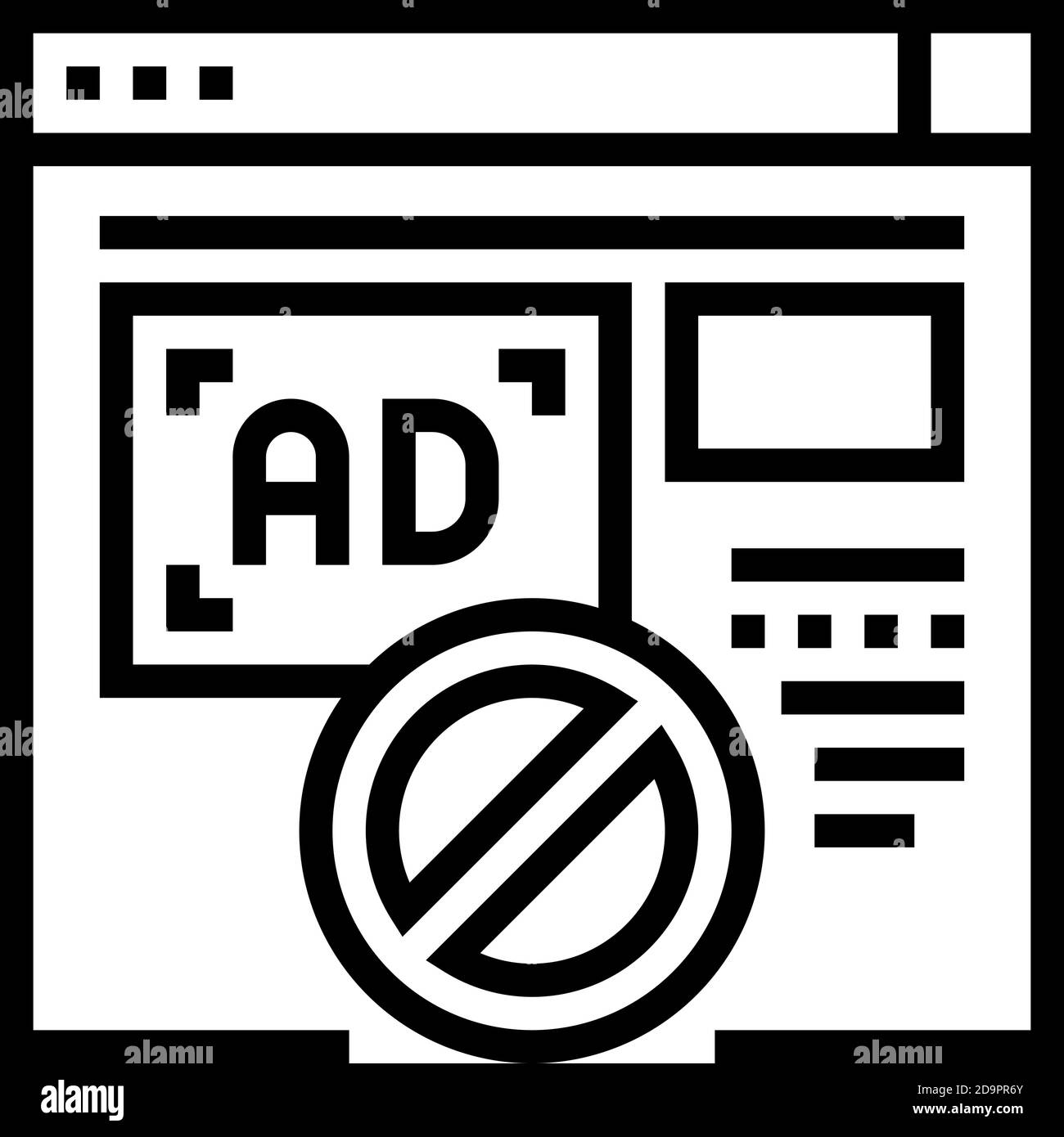 blocked ads web site line icon vector illustration Stock Vector Image ...