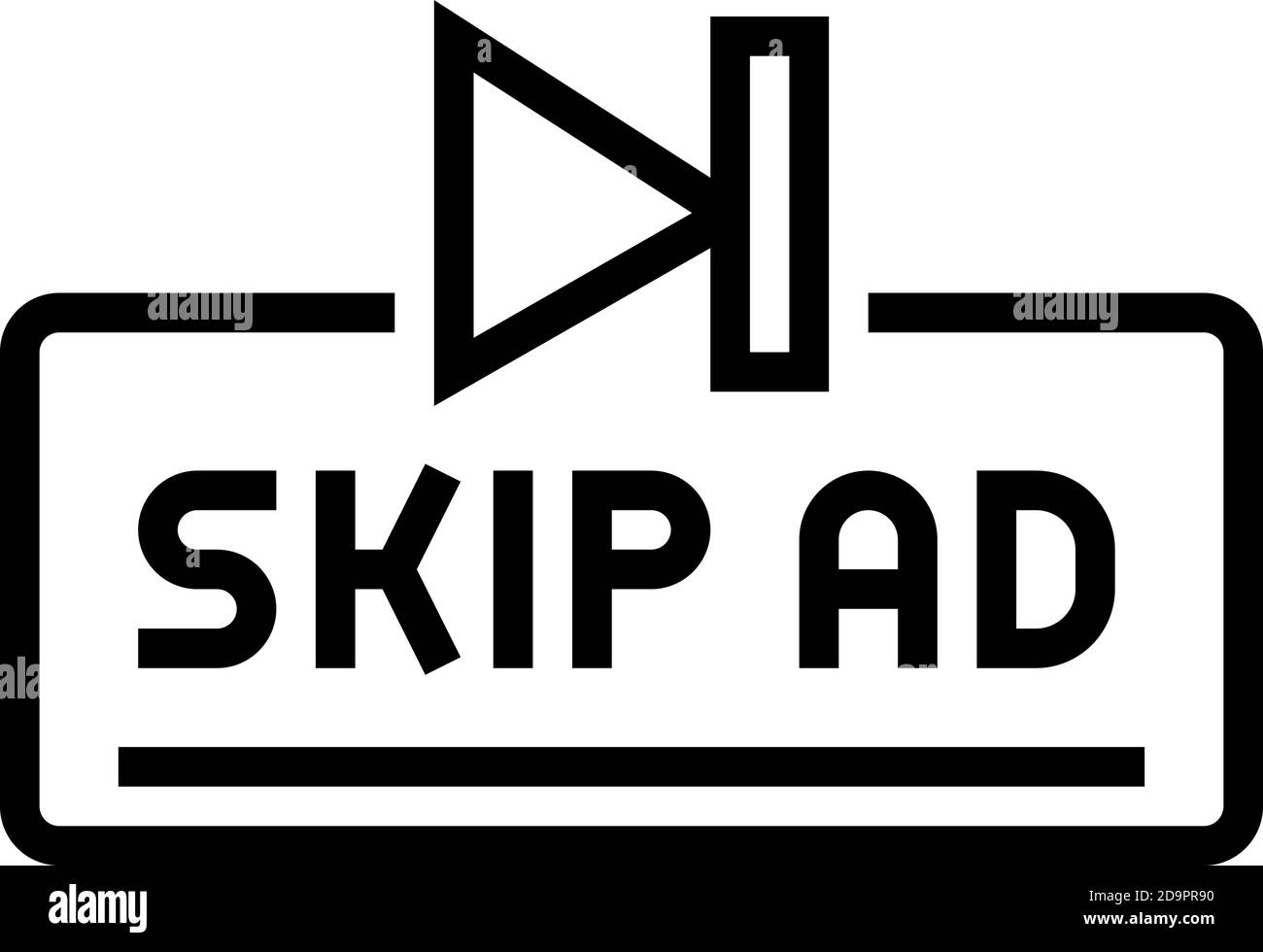 skip ad button line icon vector illustration Stock Vector Image & Art - Alamy