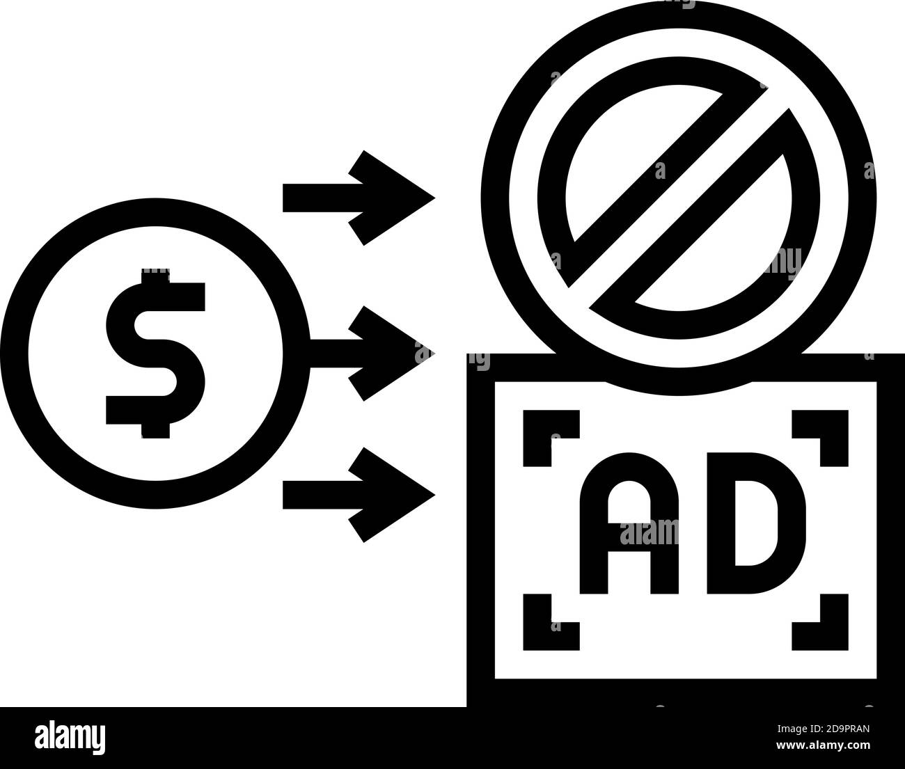 pay money for stop advertisement line icon vector illustration Stock ...