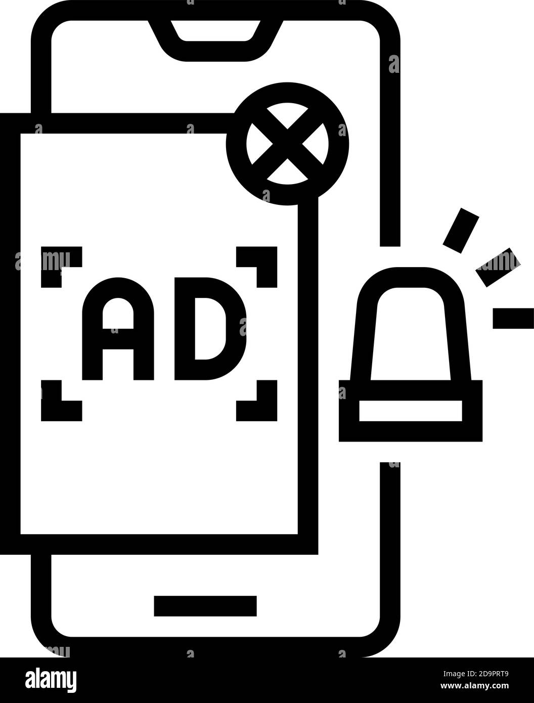 advertisement pop-up window line icon vector illustration Stock Vector ...