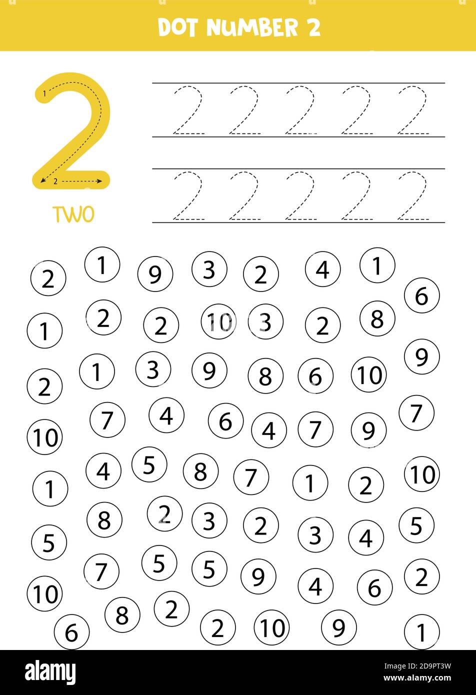 Find and color number 2. Math game for kids Stock Vector Image & Art ...