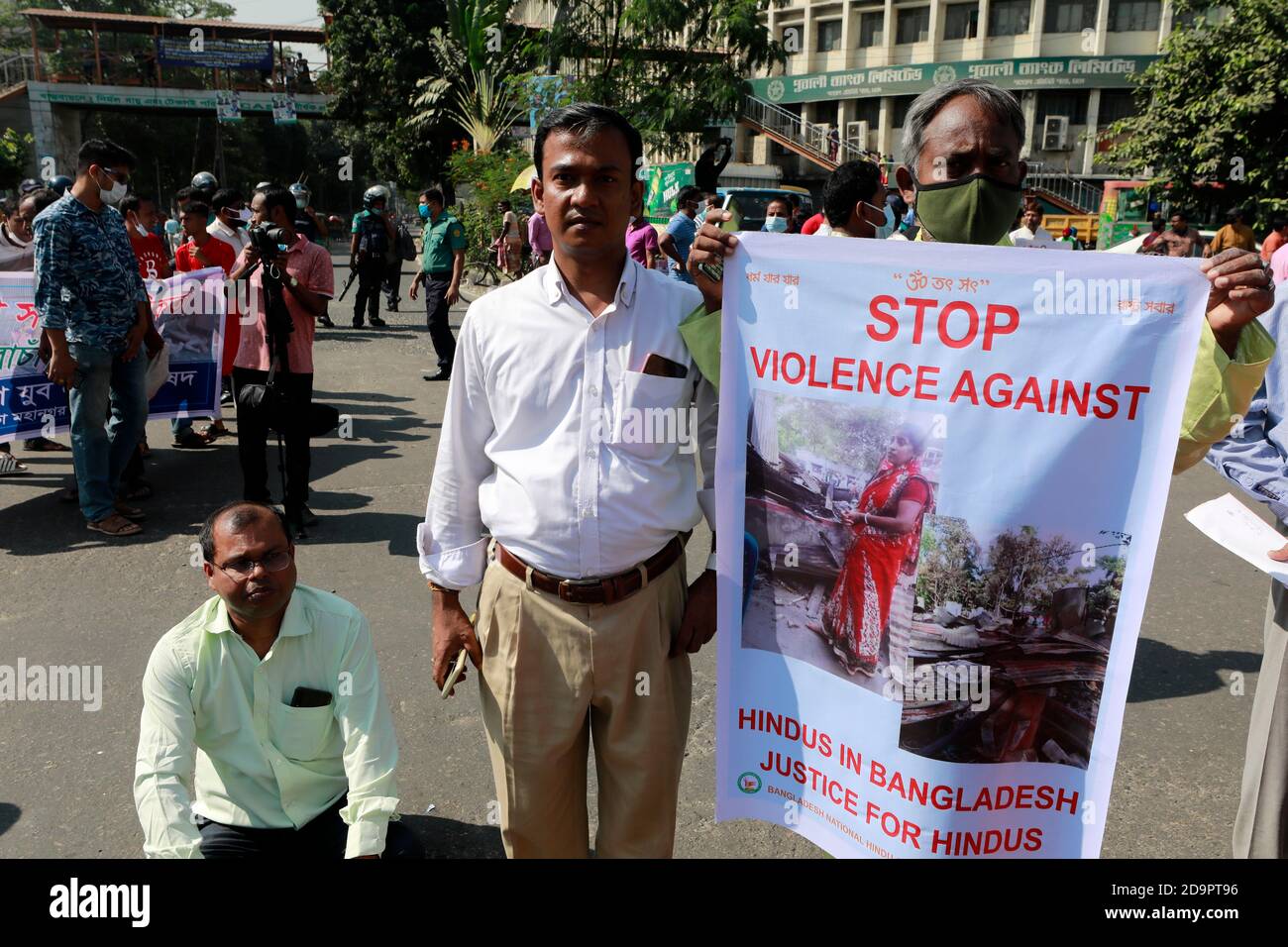 Dhaka, Bangladesh - November 07, 2020: Members of the Bangladesh Hindu ...