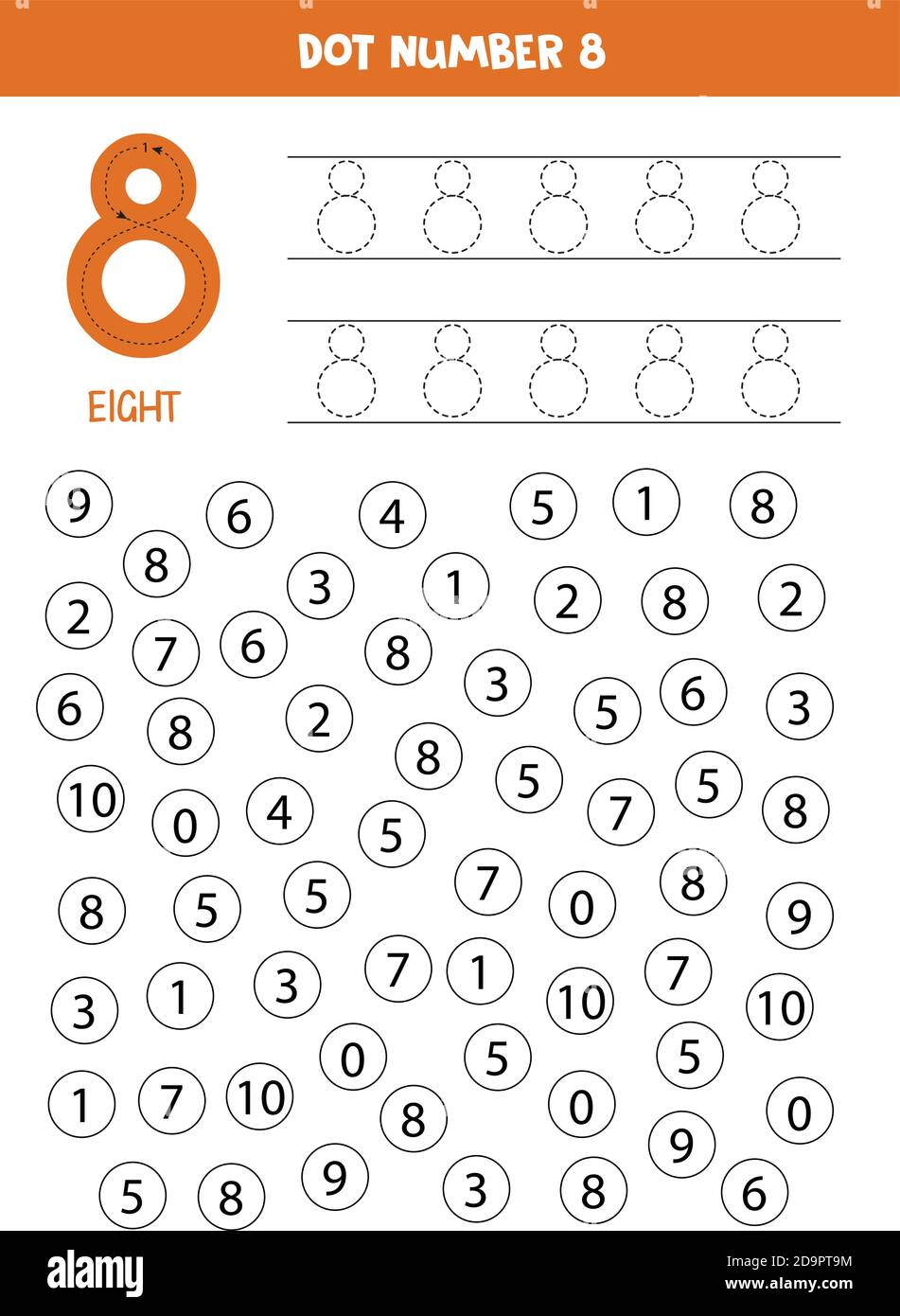 Find and color number 8. Math game for kids Stock Vector Image & Art ... Find and color number 8. Math game for kids Stock Vector Image & Art ...