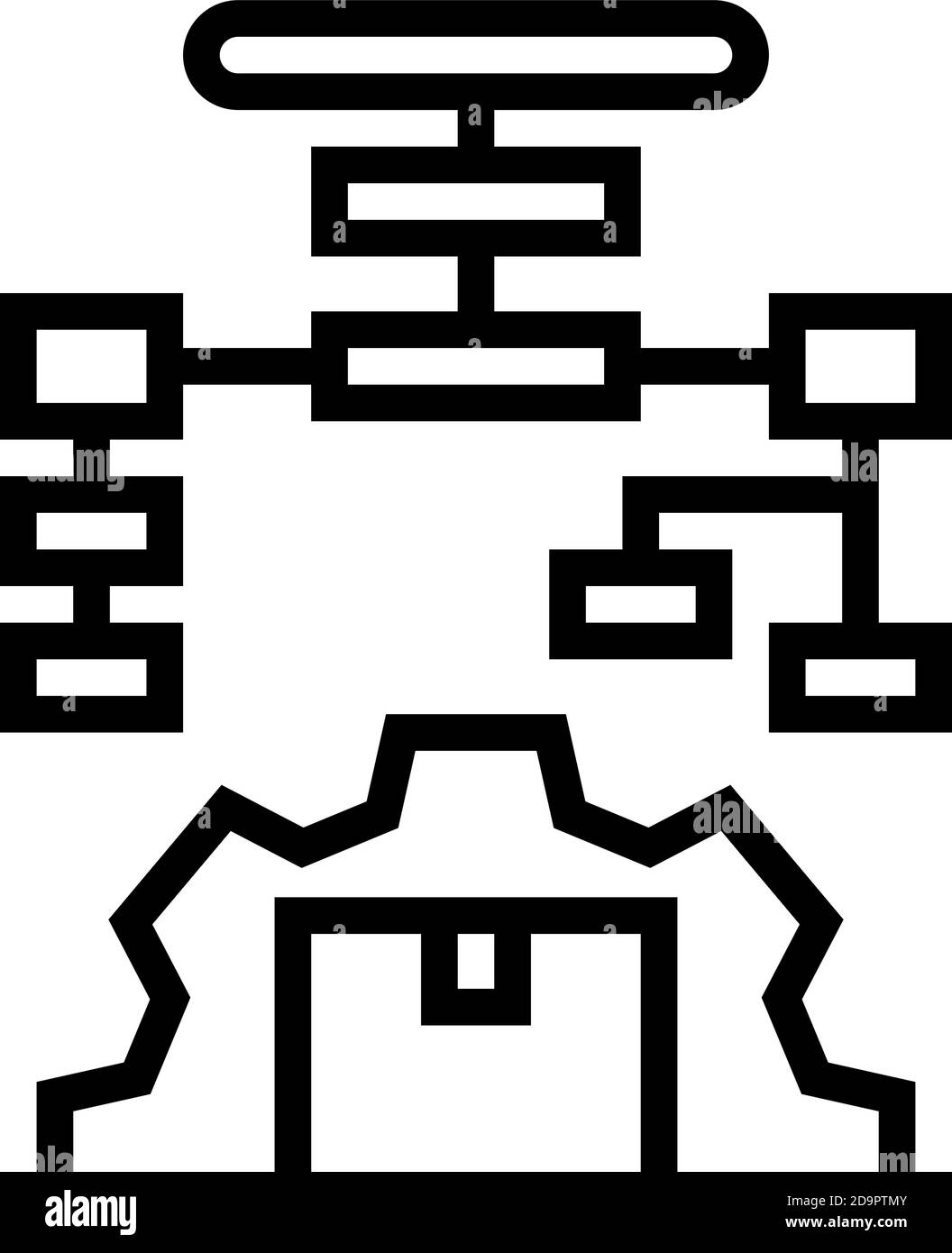 delivery working process line icon vector illustration Stock Vector ...